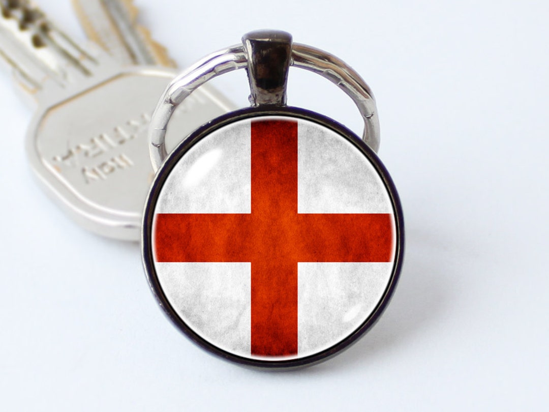 St George Cross Keychain English Flag Key Ring English Jewelry Flag of ...