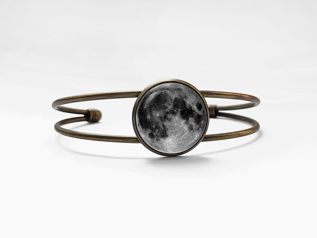 Lunar Bracelet Anniversary Gift Moon Bracelet Grey Moon Jewelry ...