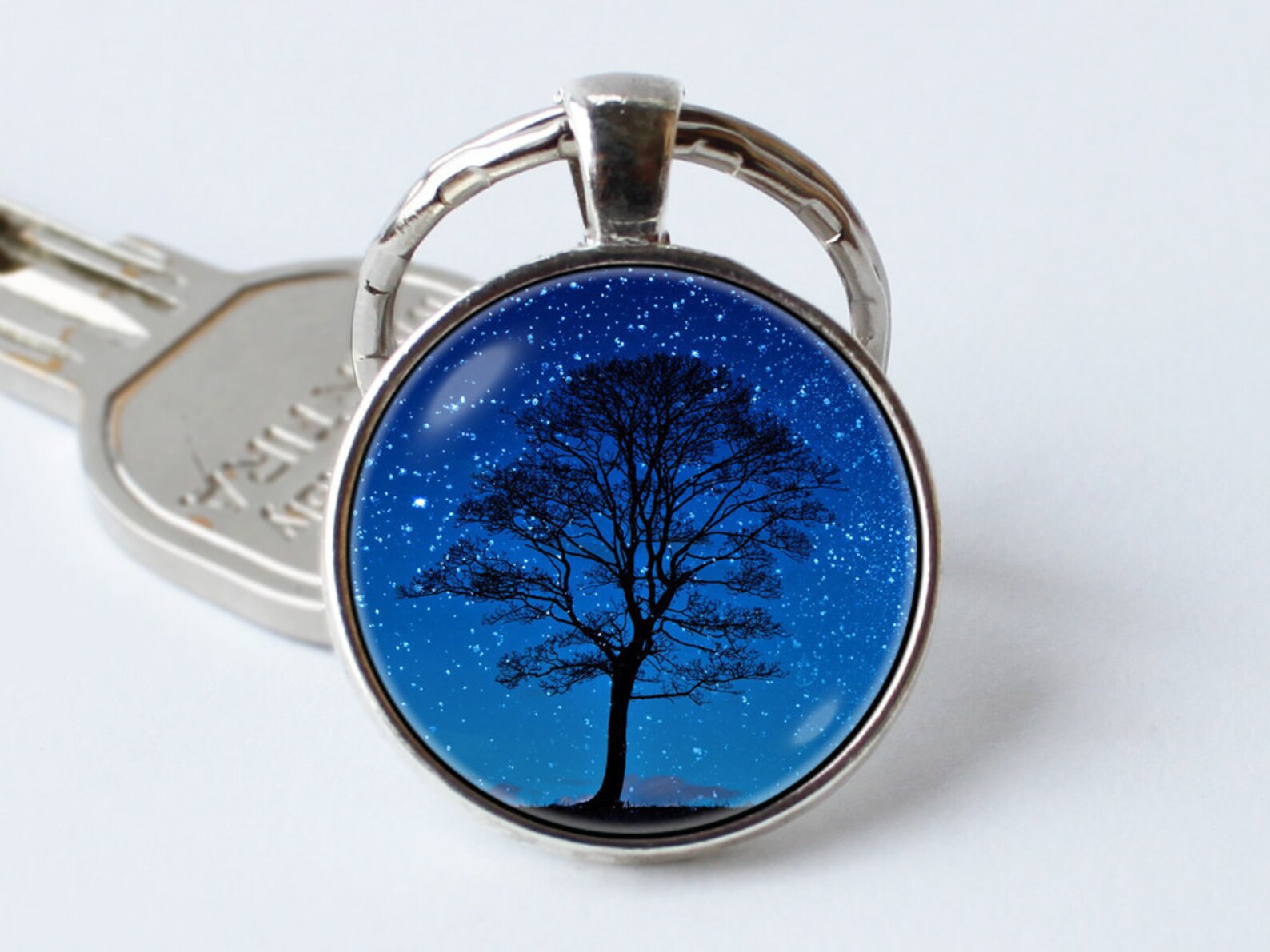 Tree Keychain Tree Keyring Birthday Gift Night Tree Key Chain Tree ...