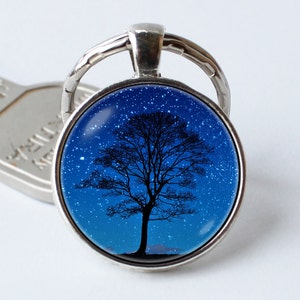 Tree Keychain Tree Keyring Birthday Gift Night Tree Key Chain Tree ...