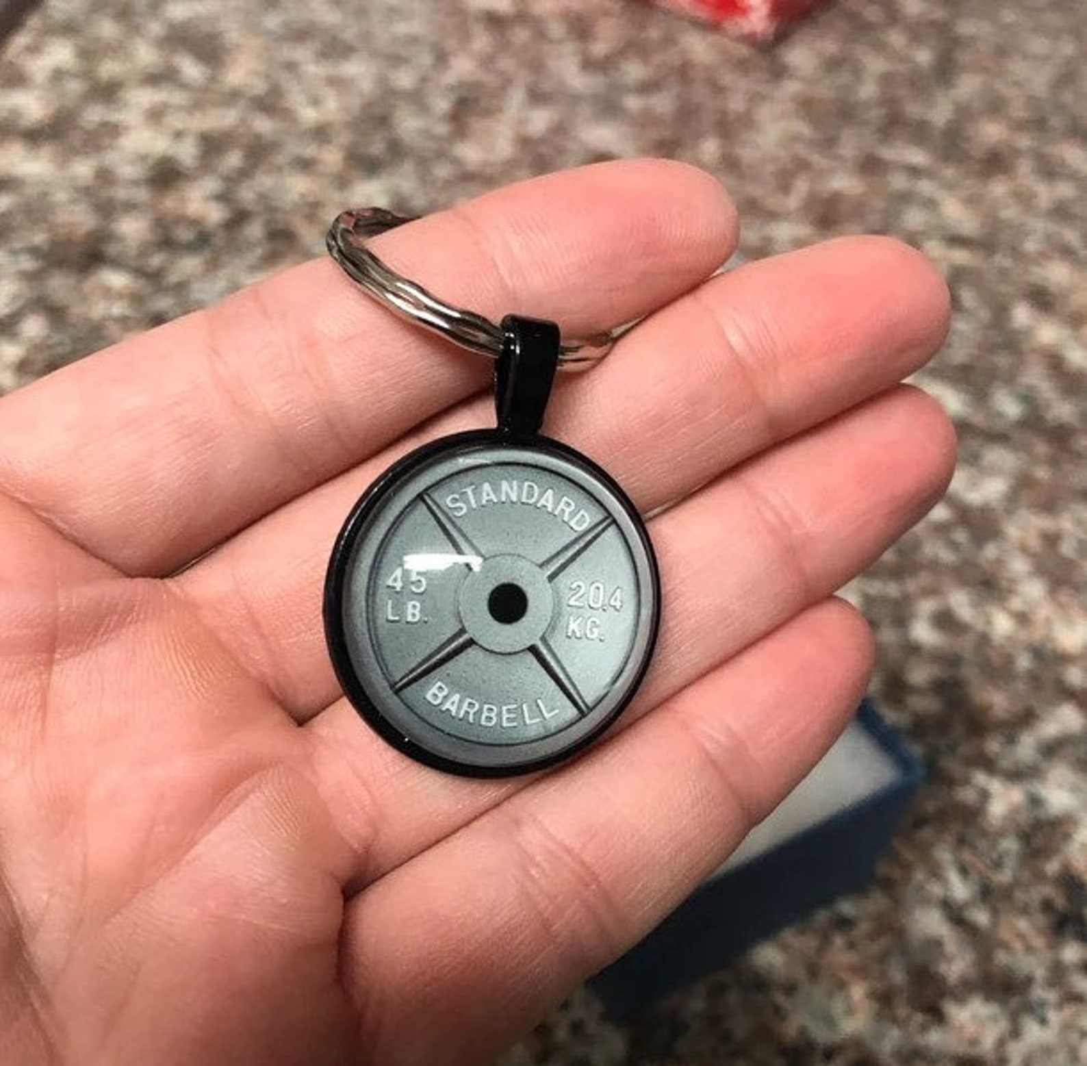 Engraved Key Ring Barbell Weightlifter Personalized Jewelry Workout ...
