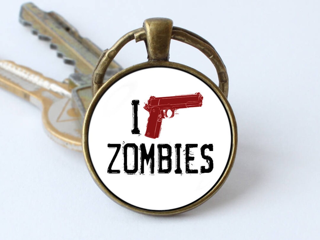 Apocalypse Keychain I Shoot Zombies Horror Jewelry Zombie Key - Etsy