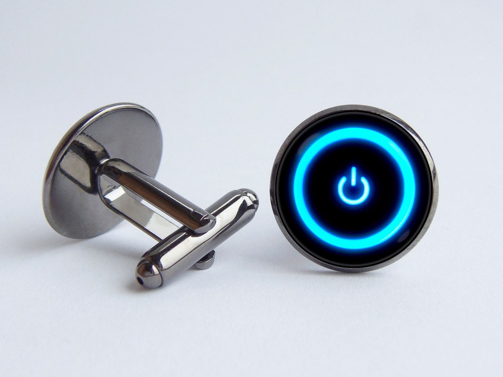 Power button cuff links Computer cufflinks Power symbol | Etsy