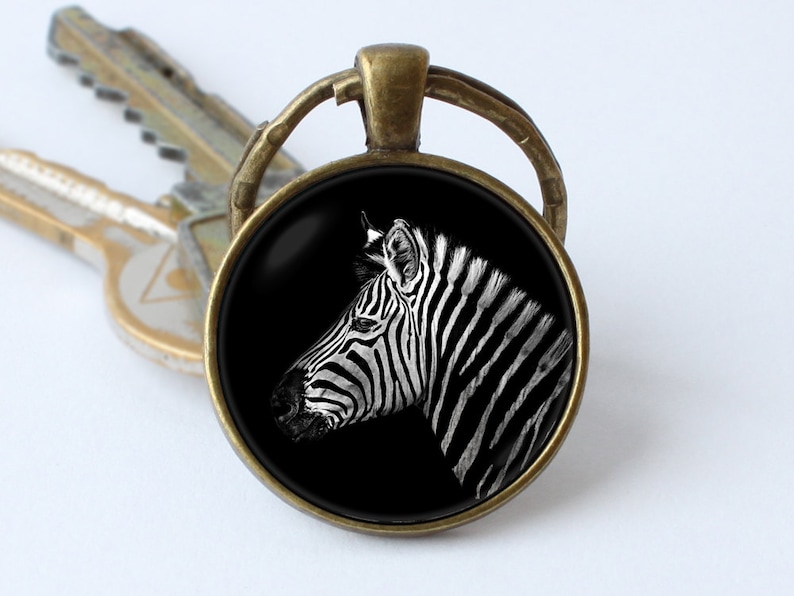 Zebra Key Chain Zebra Key Ring Zebra Pendant Zebra Jewelry Safari ...