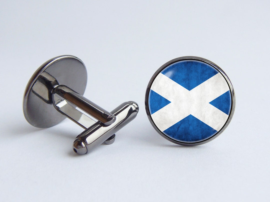 Scottish Flag Cufflinks Flag Cuff Links Gift for Traveler Flag of ...
