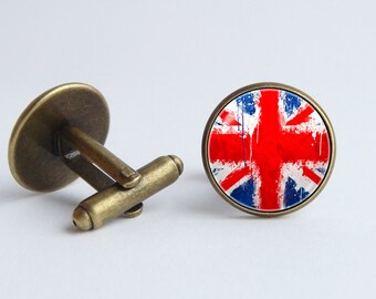Uk Flag Cufflinks - Etsy