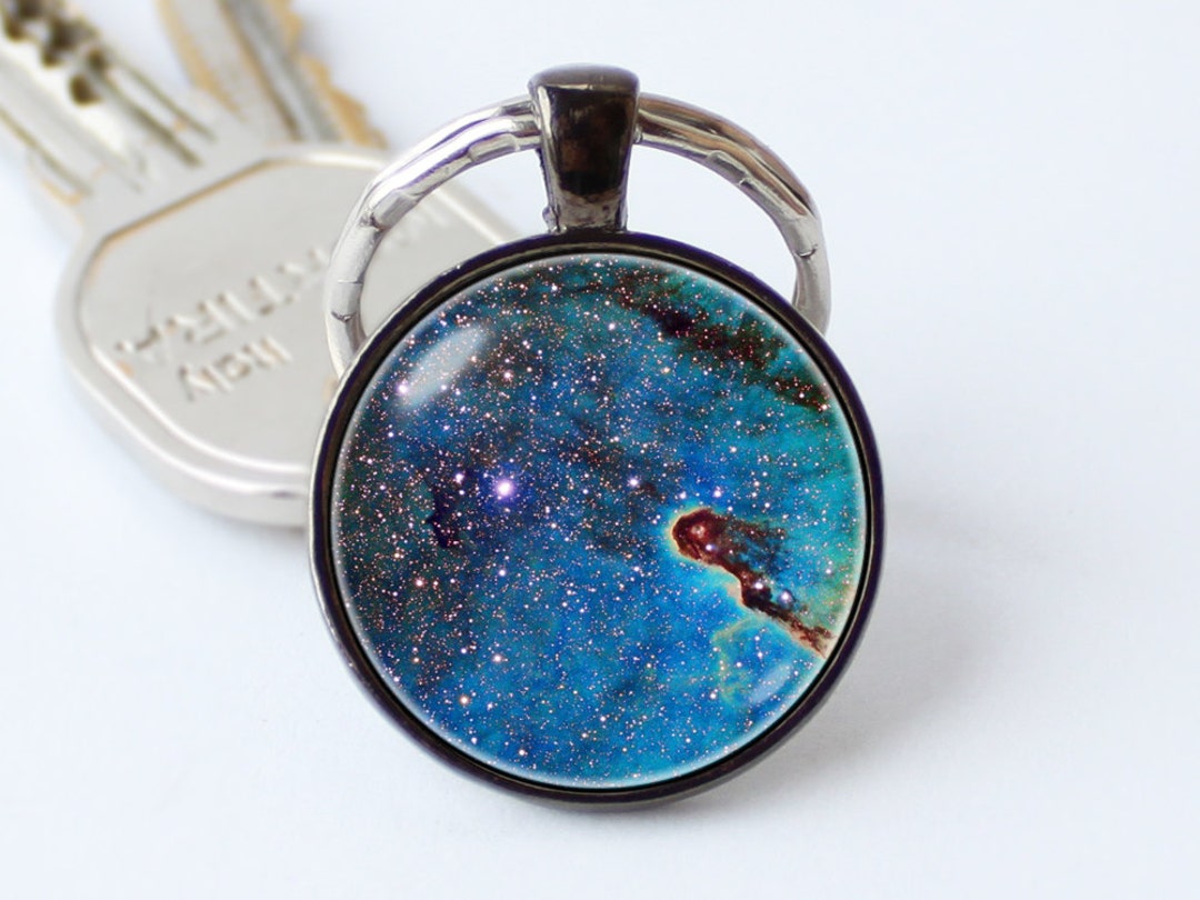 Key Chain Nebula Galaxy Key Ring Nebula Jewelry Space Pendant Nebula ...