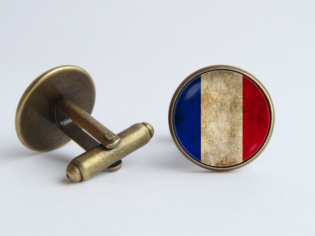 Flag of France Cufflinks French Flag Cuff Links Gift for Traveler ...