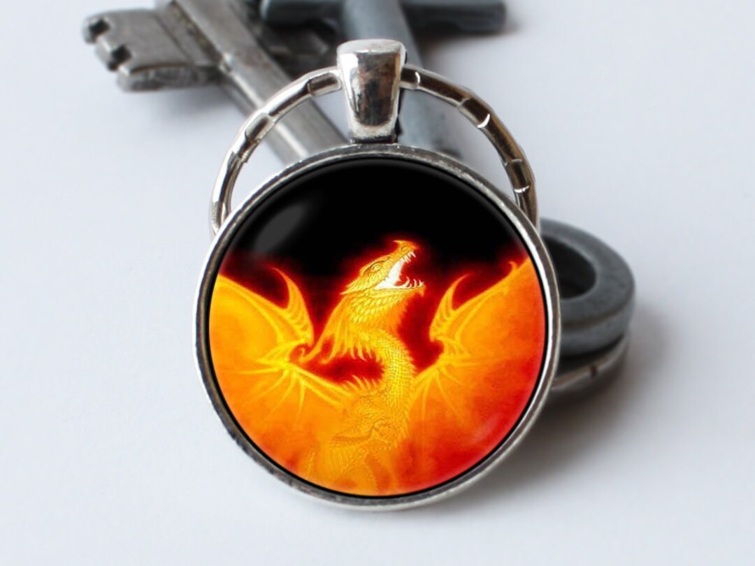 Dragon Key Chain Fire Dragon Dragon Keyring Dragon Jewelry Dragon ...