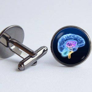 Brain Model Cufflinks Medical Jewelry Human Brain Cuff Links Gift for ...