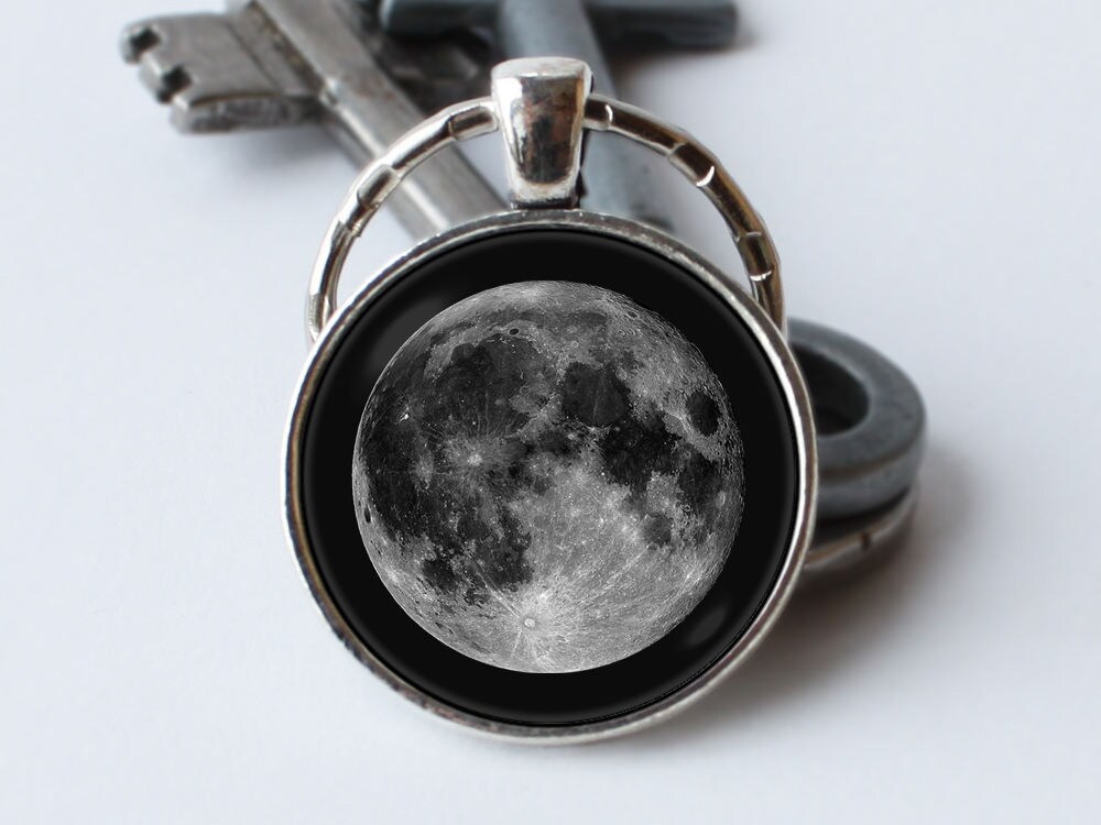 Lunar Key Chain Moon Keyring Full Moon Keychain Moon Gift Moon | Etsy