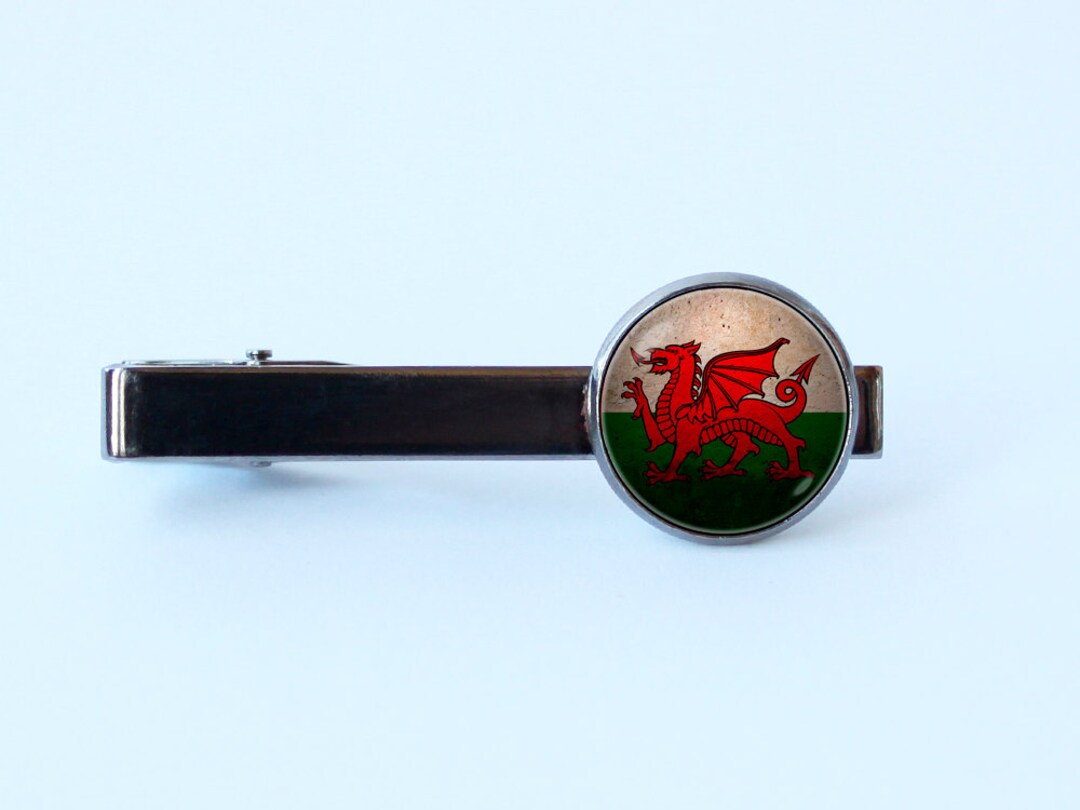 Welsh Jewelry Welsh Flag Tie Clip Wales Gift for Dad National Symbolic ...