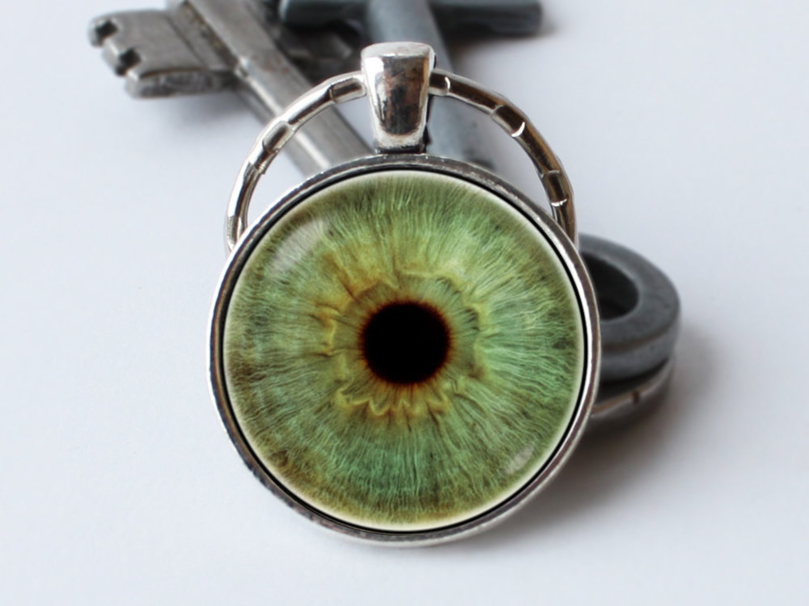 Green Eye Necklace Eye Pendant Eye Jewelry Glass Eyeball Realistic ...