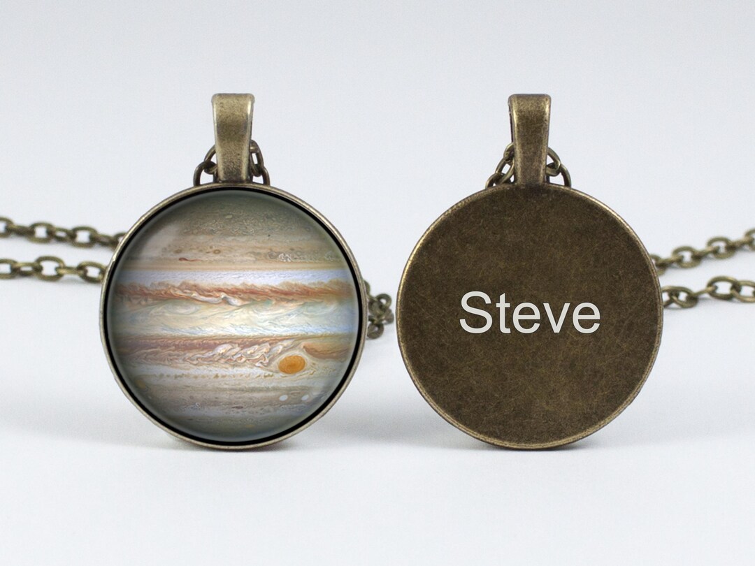 Engraved Pendant Jupiter Custom Pendant Space Jewelry Solar System ...