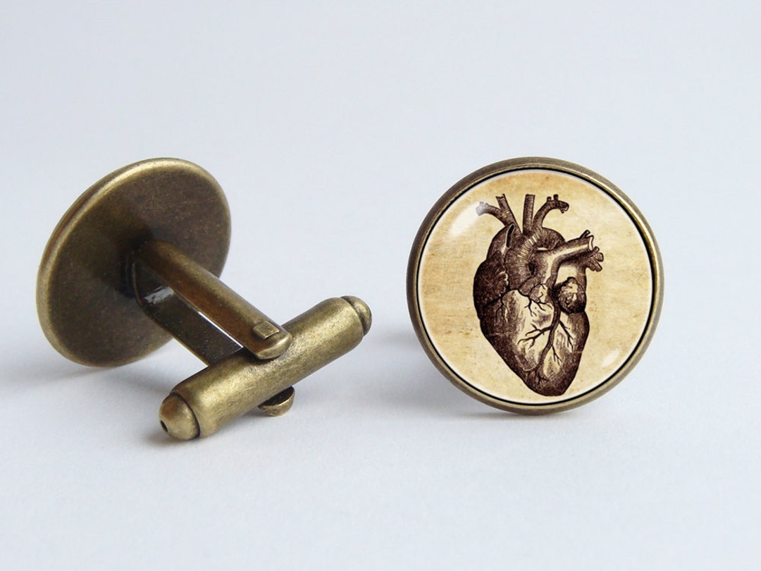 Anatomical Heart Cufflinks Doctor Gift Human Heart Cuff Links Father ...