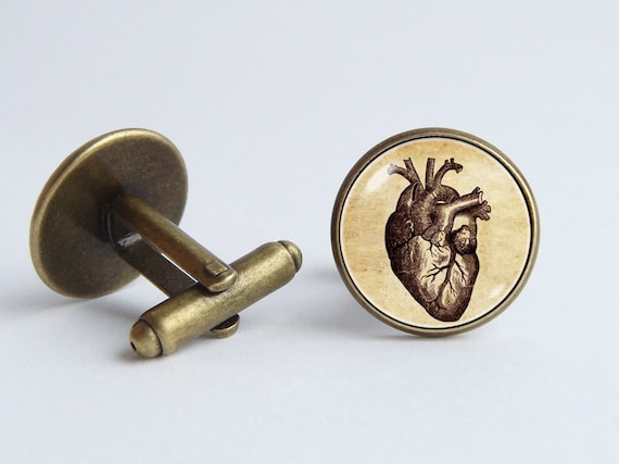 Anatomical Heart Cufflinks Doctor Gift Human Heart Cuff Links | Etsy
