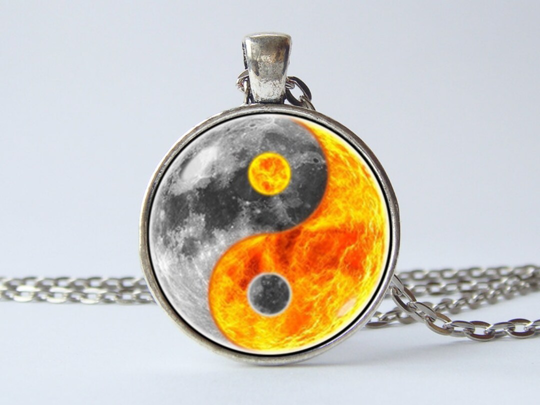 Necklace Ying Yang Moon Symbol Necklace Moon Pendant Ying Yang Sign ...
