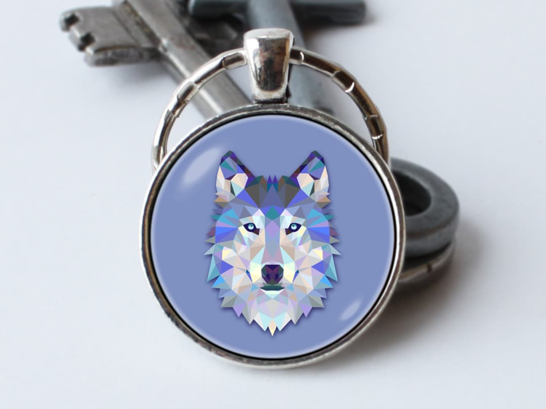 Wolf Keychain Wolf Keyring Gift for Him for Her Wolf Head Key Chain ...