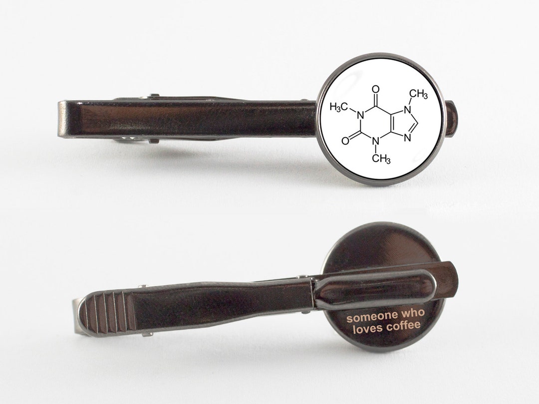 Engraved Gift for Boyfriend Tie Clip Caffeine Molecule Coffee Lover ...