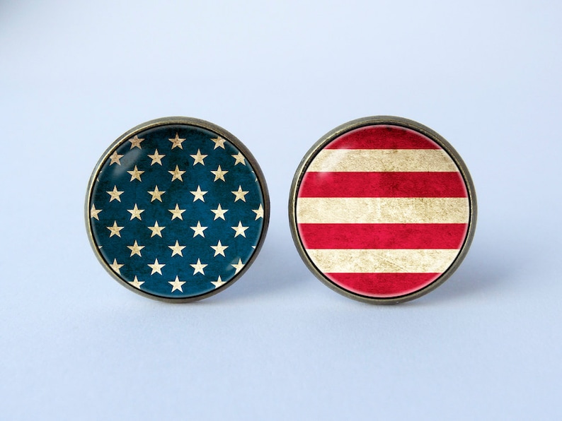 United States Flag Cufflinks American Flag Cuff Links US Flag - Etsy