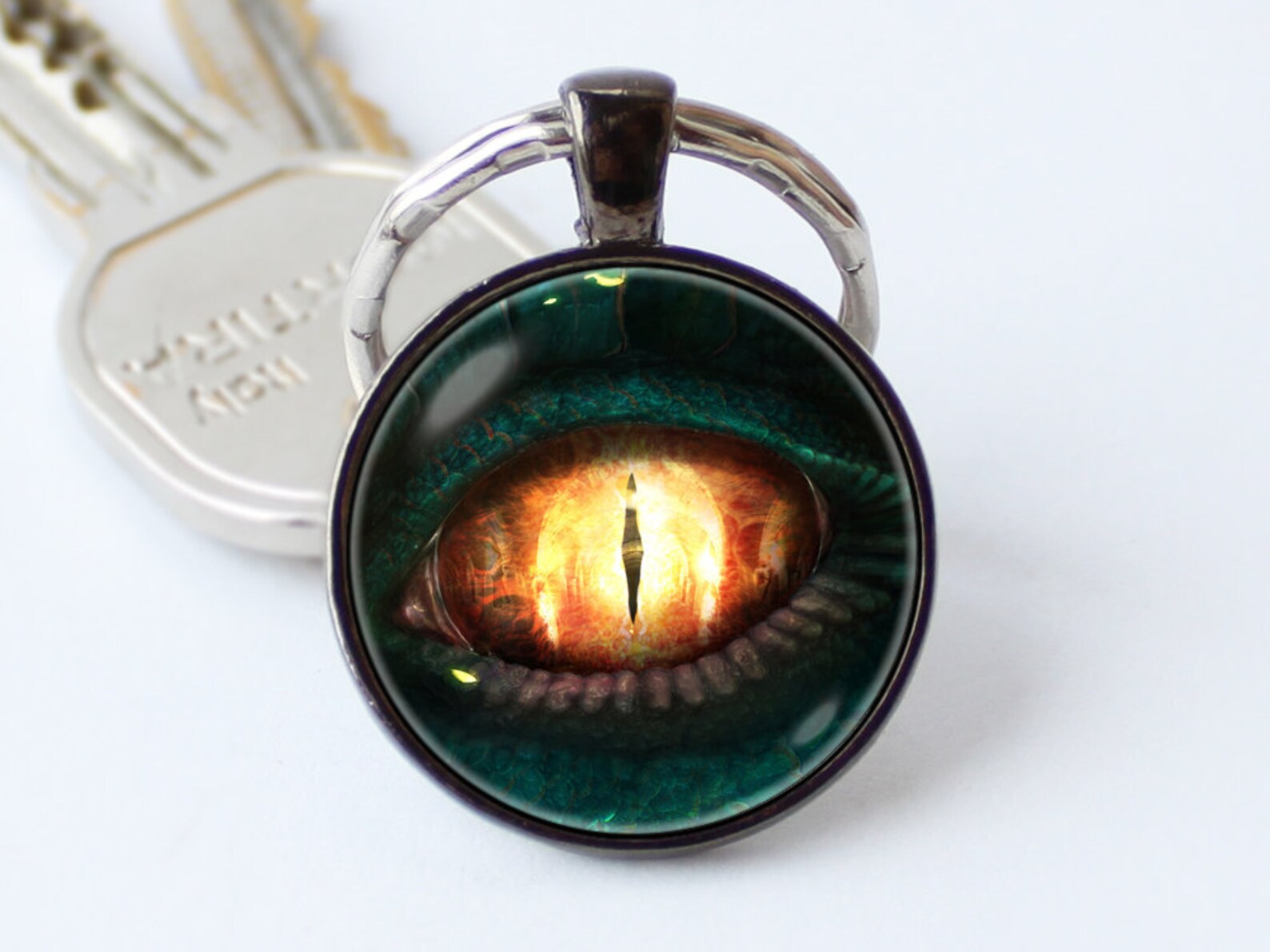 Dino Key Chain Keychain Eye of Dino Dragon Eye Keyring Dino - Etsy