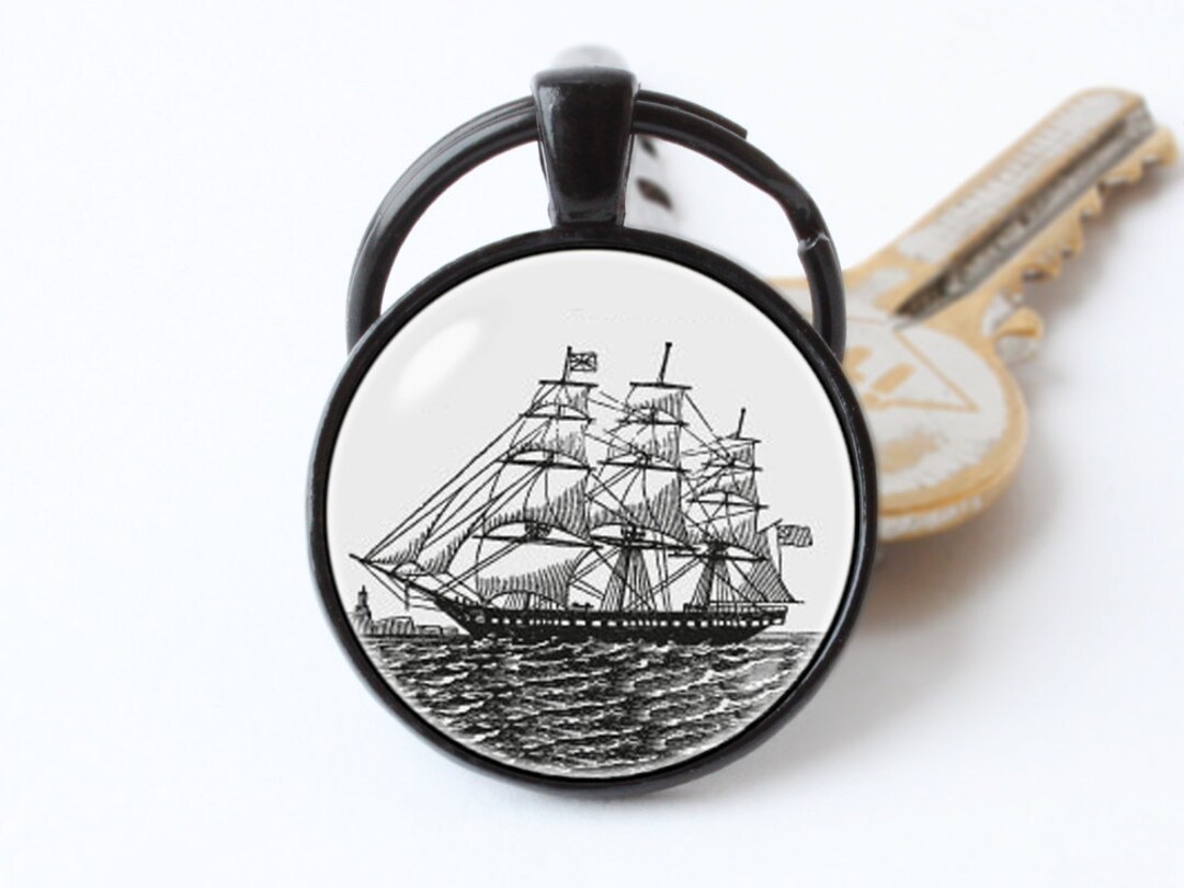 Sailing Ship Keychain Ship Keyring Ship Jewelry Pirate Ship Pendant ...