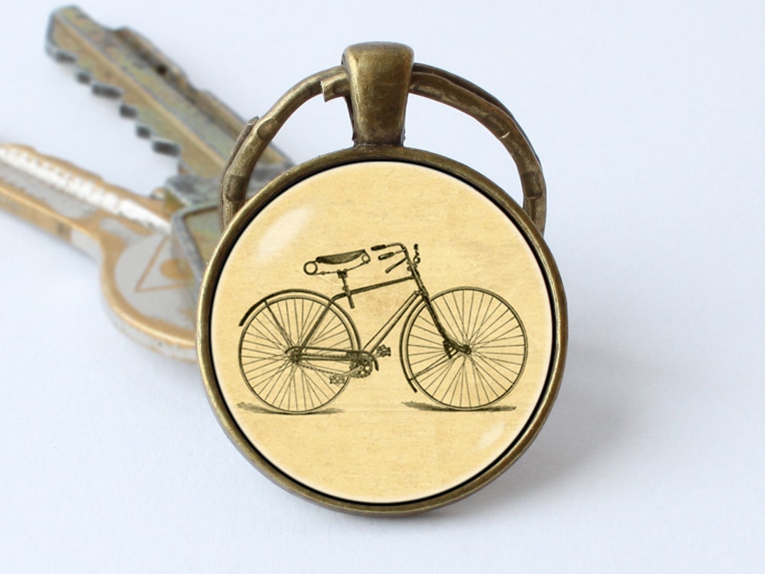 Vintage Bicycle Keychain Bicycle Keyring Father Gift Pendant Men Gift ...