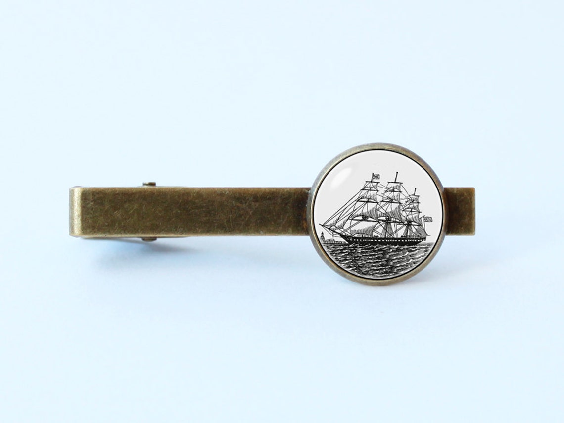 Old Ship Tie Clip Nautical Jewelry Schooner Tie Clip Vintage - Etsy