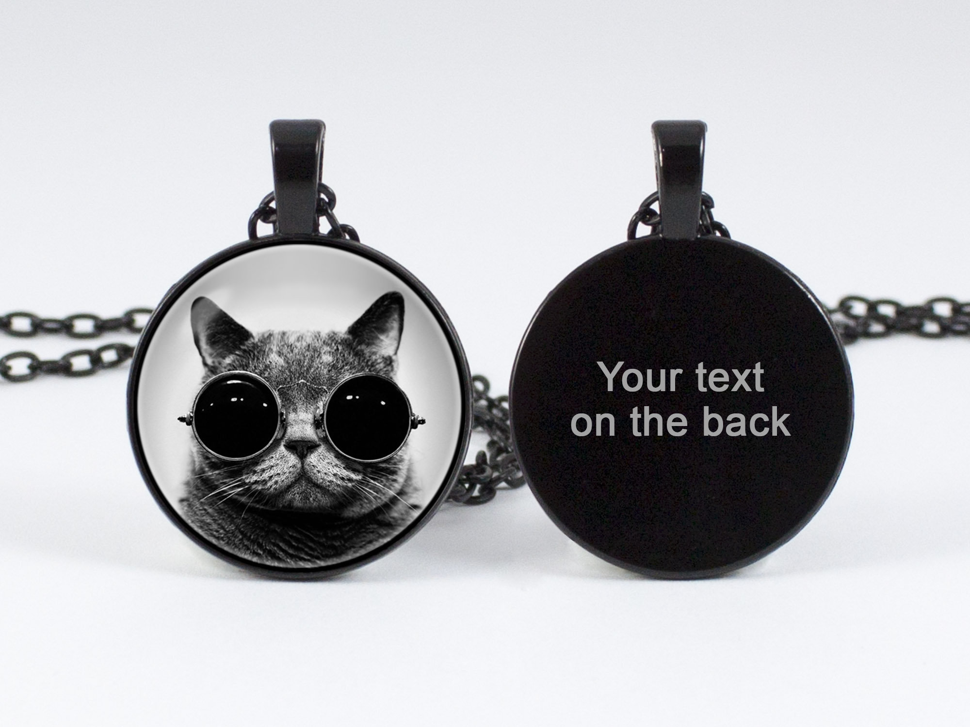 Personalized gift Cat necklace Pet name Customized jewelry | Etsy