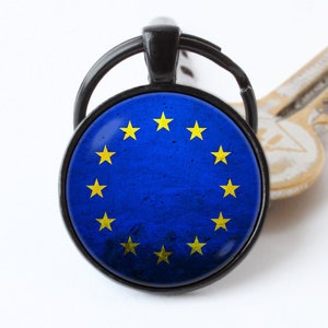 European Union Men Necklace EU Flag Jewelry Europe Necklace Blue Stars ...