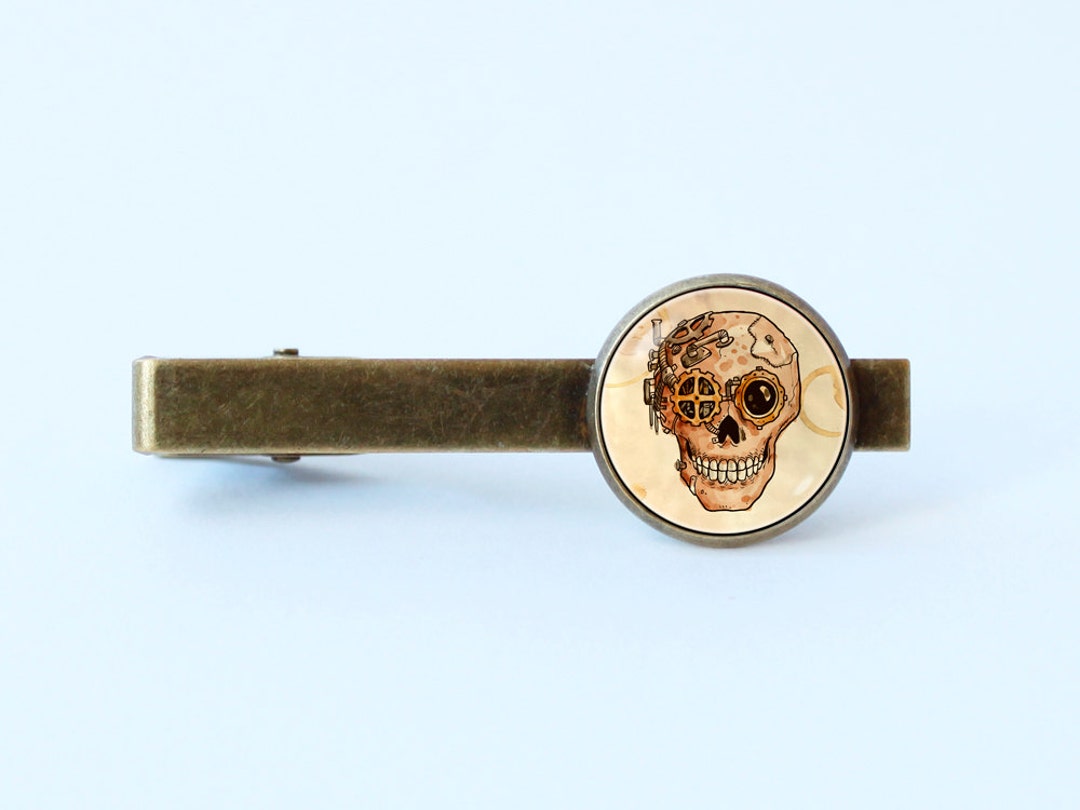 Skull Tie Clip Steampunk Skull Tie Clip Men Gift Steampunk Gift Skull ...
