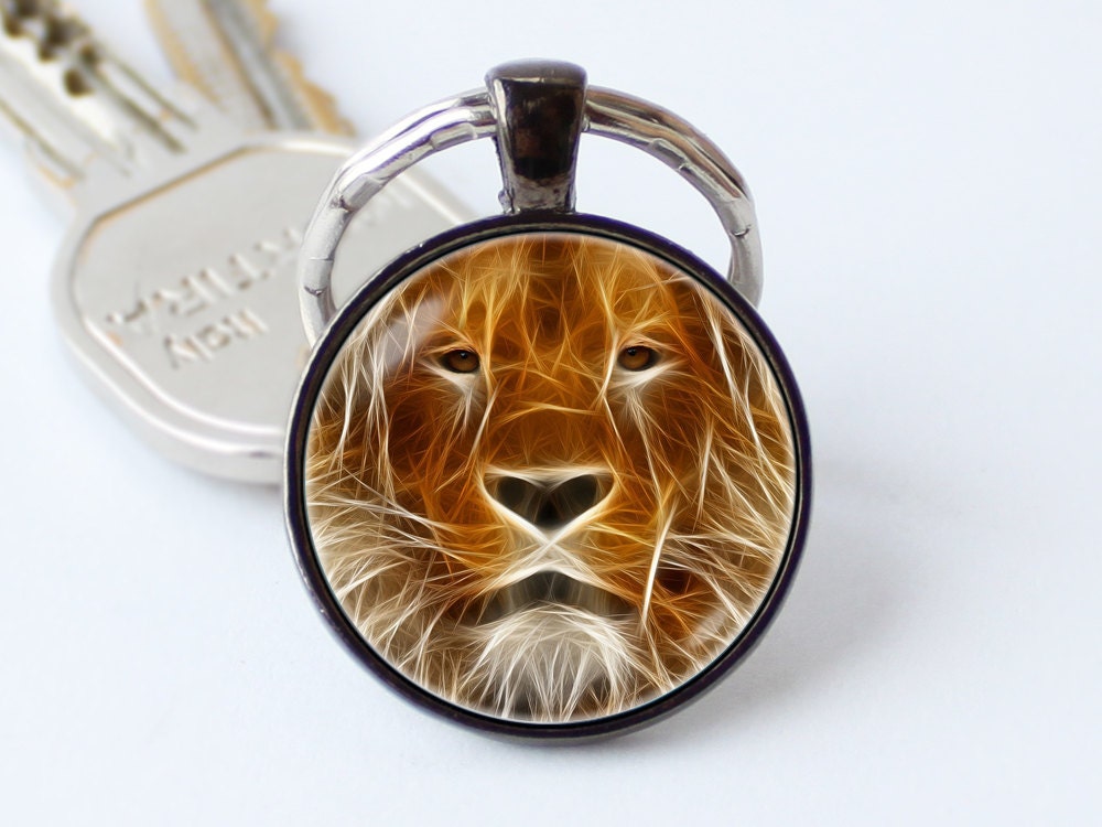 Lion Keychain Lion Keyring Fire Lion Lion Jewelry Lion Pendant - Etsy