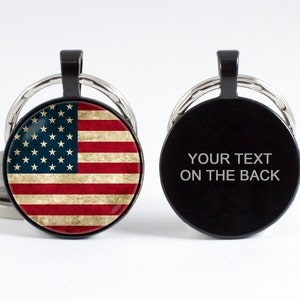 American Flag Keychain US Flag Key Ring Patriotic Jewelry Christmas ...