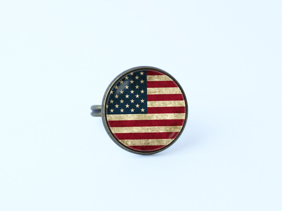 US Flag Ring American Flag Ring Patriotic Jewelry National Symbolic ...