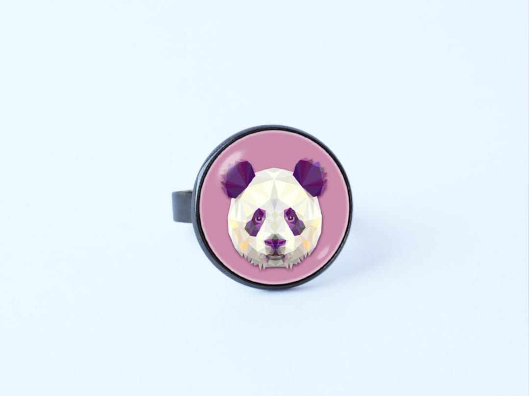 Panda Jewelry Panda Ring Panda Bear Ring Animal Ring Pink Ring Bear ...
