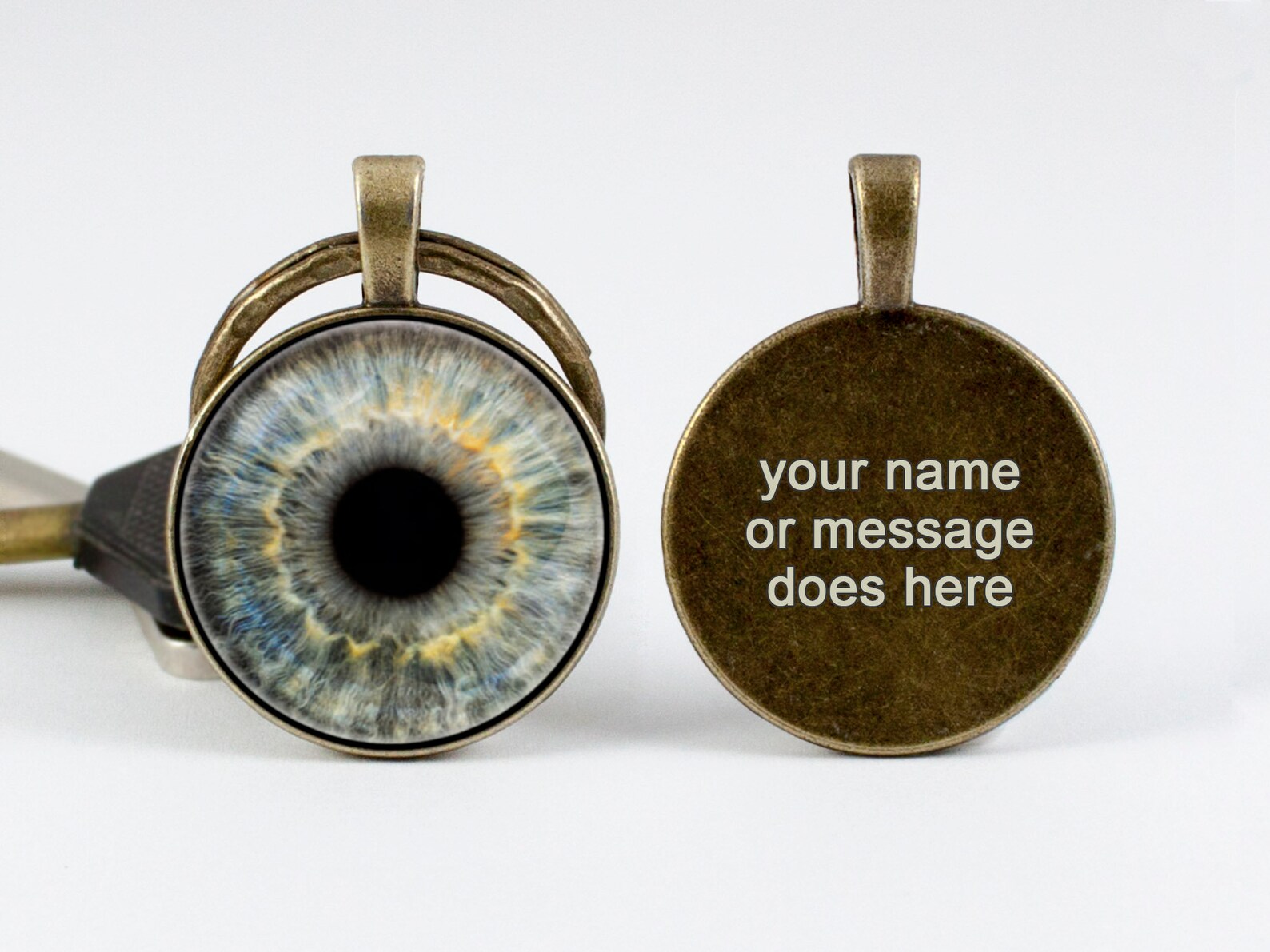 Grey Eye Necklace Eye Pendant Realistic Pendant Eye Jewelry Glass ...