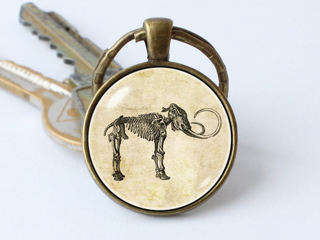 Mammoth Skeleton Keychain Mammoth Key Ring Mammoth Jewelry Ancient ...