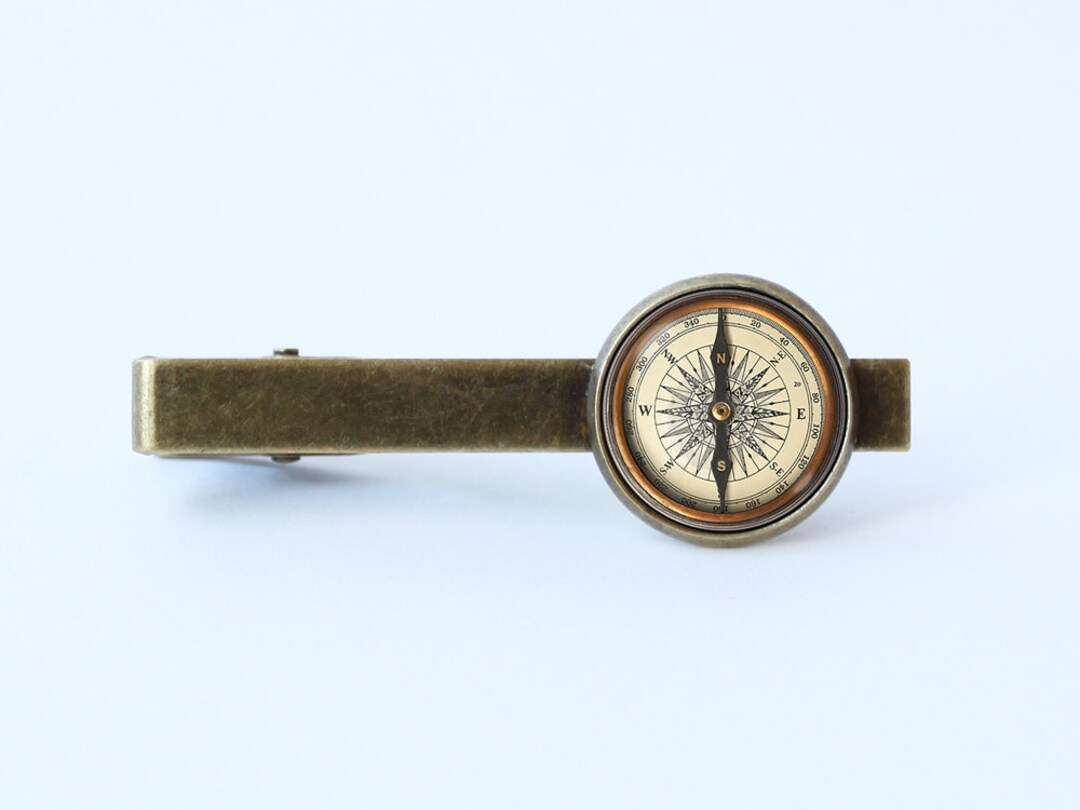 Compass Tie Clip Gift for Boyfriend Old Compass Tie Clip Compass ...