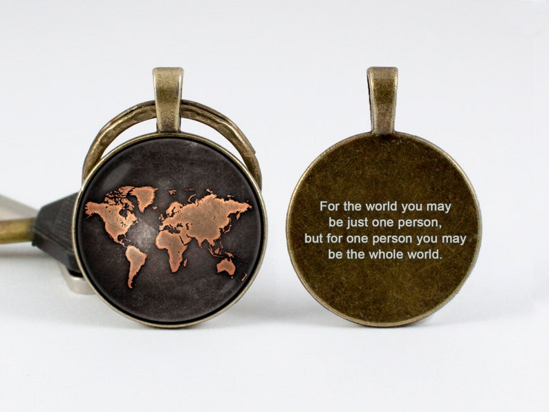 Vintage Map Keychain Map Jewelry Old Map Keyring World Map Key Ring ...