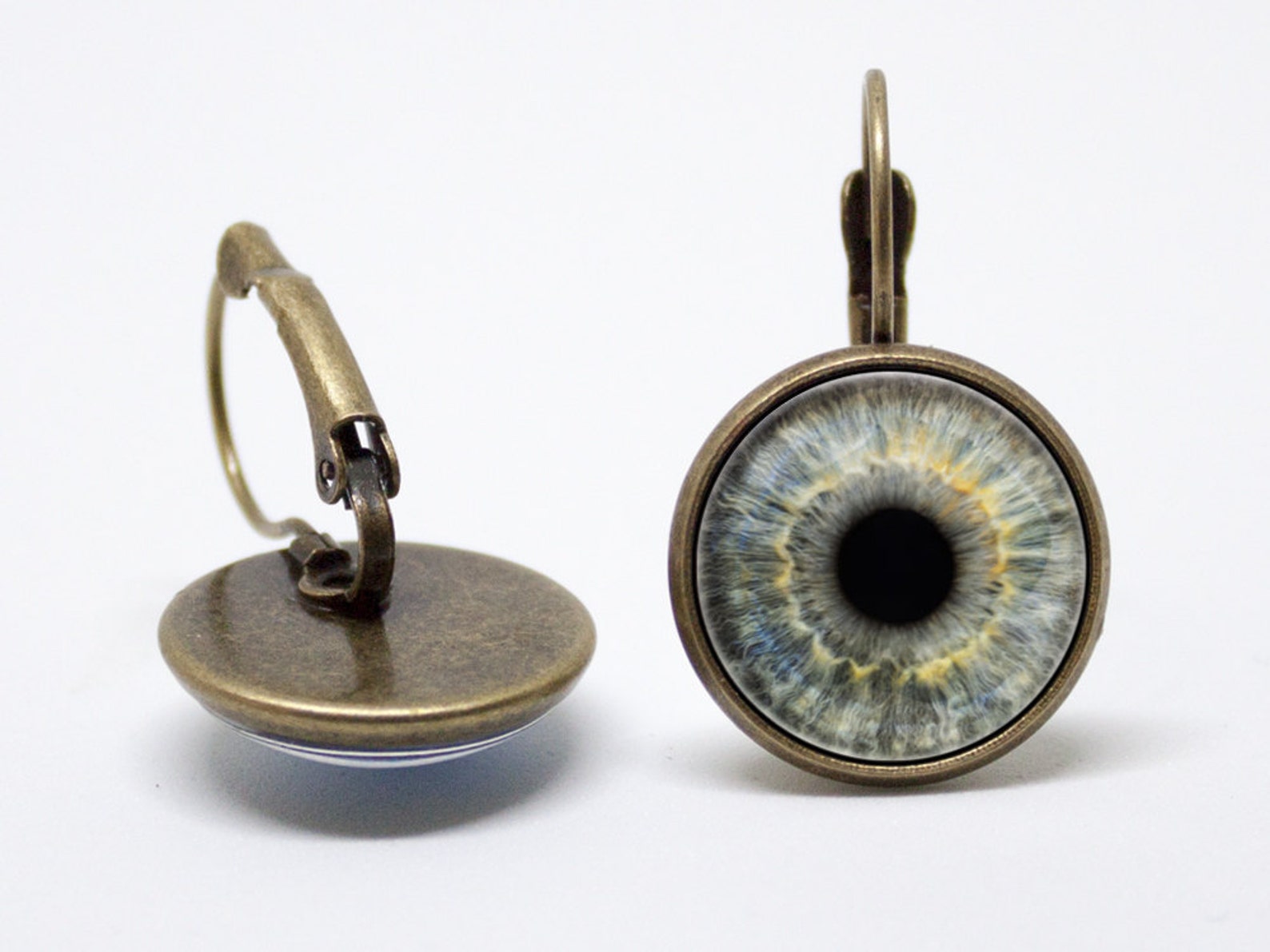 Grey Eye Earrings Eyeball Earrings Eye Jewelry Girlfriend Gift - Etsy