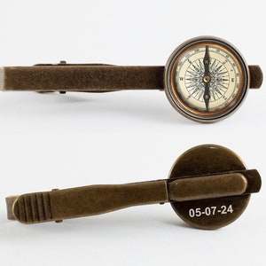 Personalized Gift Compass Tie Clip Customized Jewelry Engraved Tie Clip ...