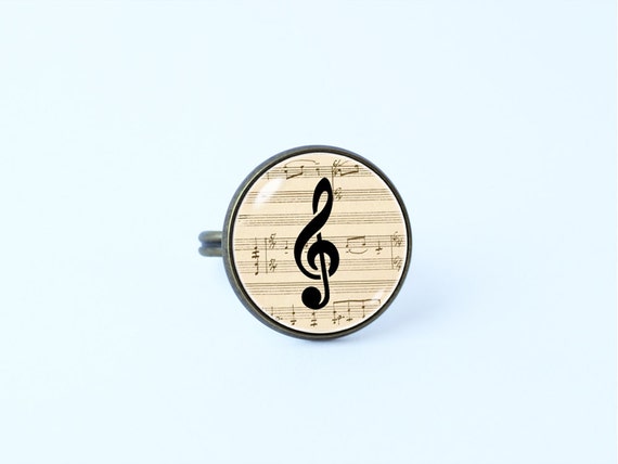 Sheet Music Ring Treble Clef Ring Gift for Musician Music Ring | Etsy