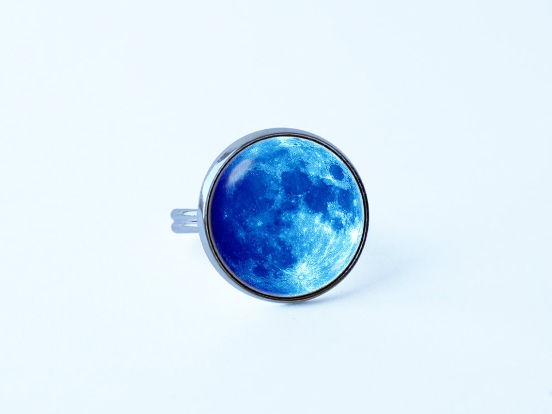 Moon Ring Blue Moon Ring Full Moon Ring Moon Jewelry Moon Gift - Etsy