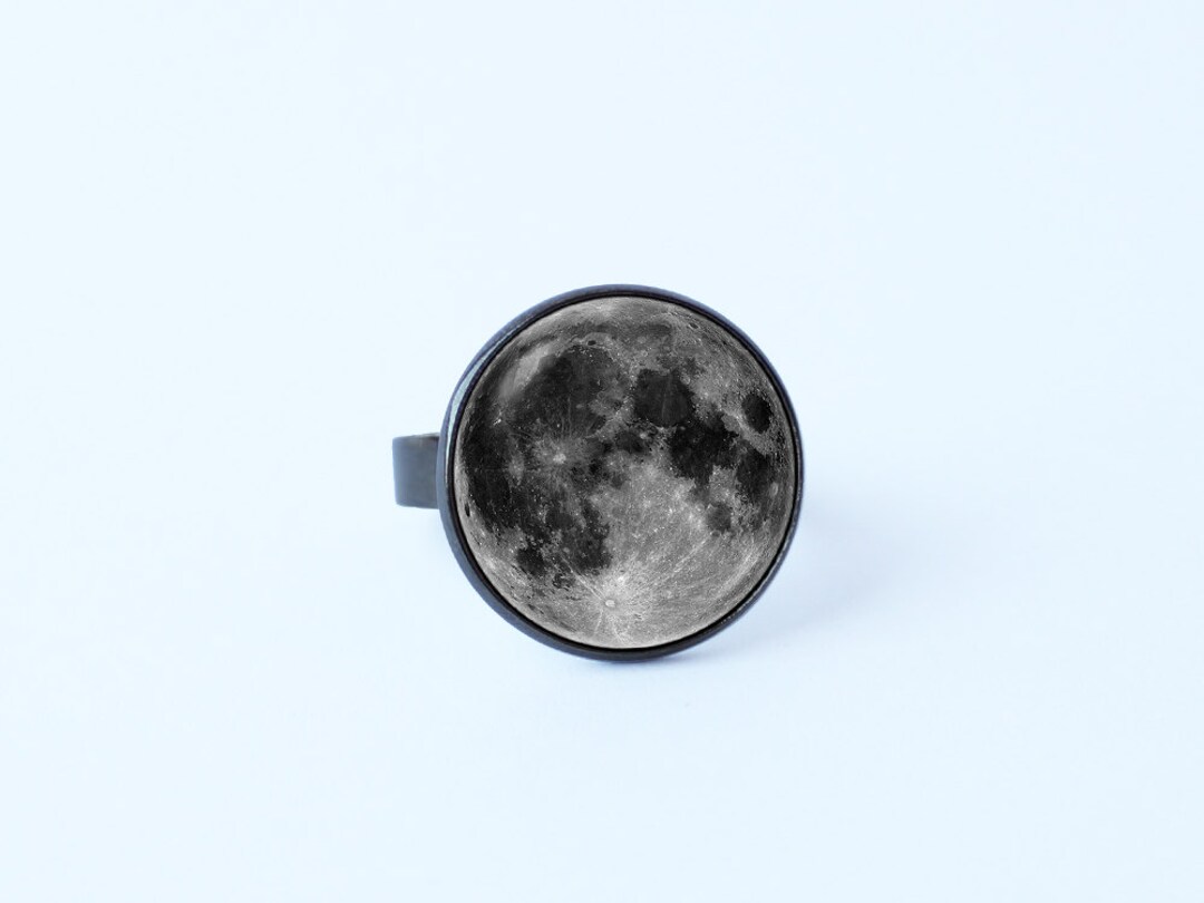 Grey Moon Ring Full Moon Ring Girlfriend Gift Moon Gift Girls Gift Moon ...