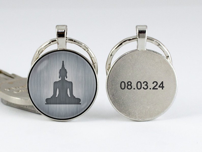 Custom Phrase Personalized Gift Buddha Key Chain Buddha Key Ring Custom ...