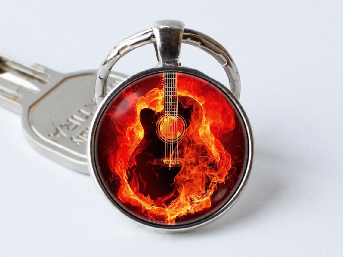 Guitar Player Gift Key Chain Engraving Personalized Gift Guitar Key ...