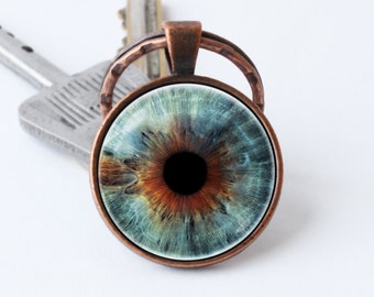 Eye Keychain Green Eye Keyring Eyeball Key Chain Unique Gift | Etsy