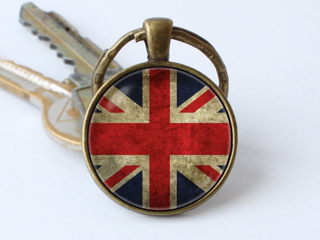 UK Flag Keychain Union Jack Key Ring British Flag Jewelry Flag Key ...