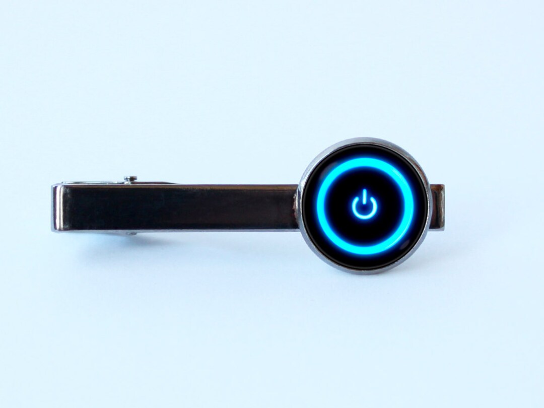 Computer Tie Clip Gift for Geek Power Button Tie Clip Power Button Tie ...