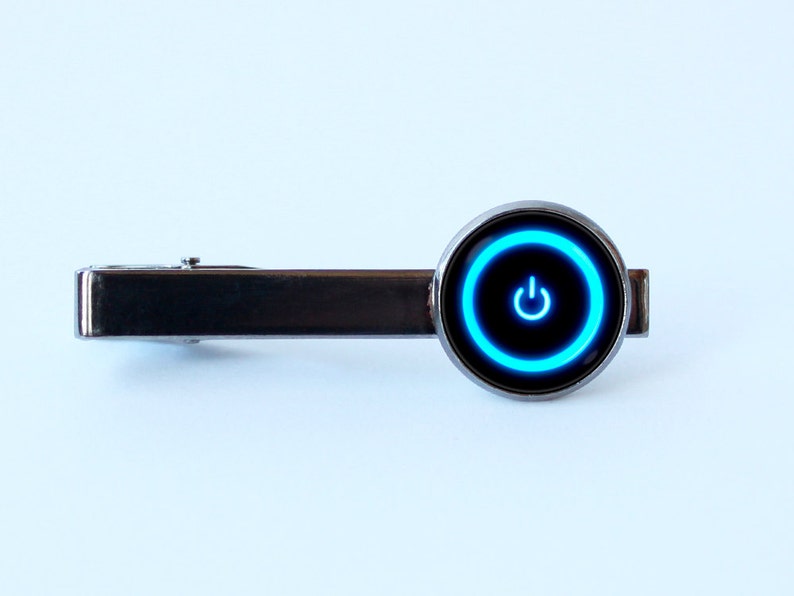 Computer Tie Clip Gift for Geek Power Button Tie Clip Power | Etsy